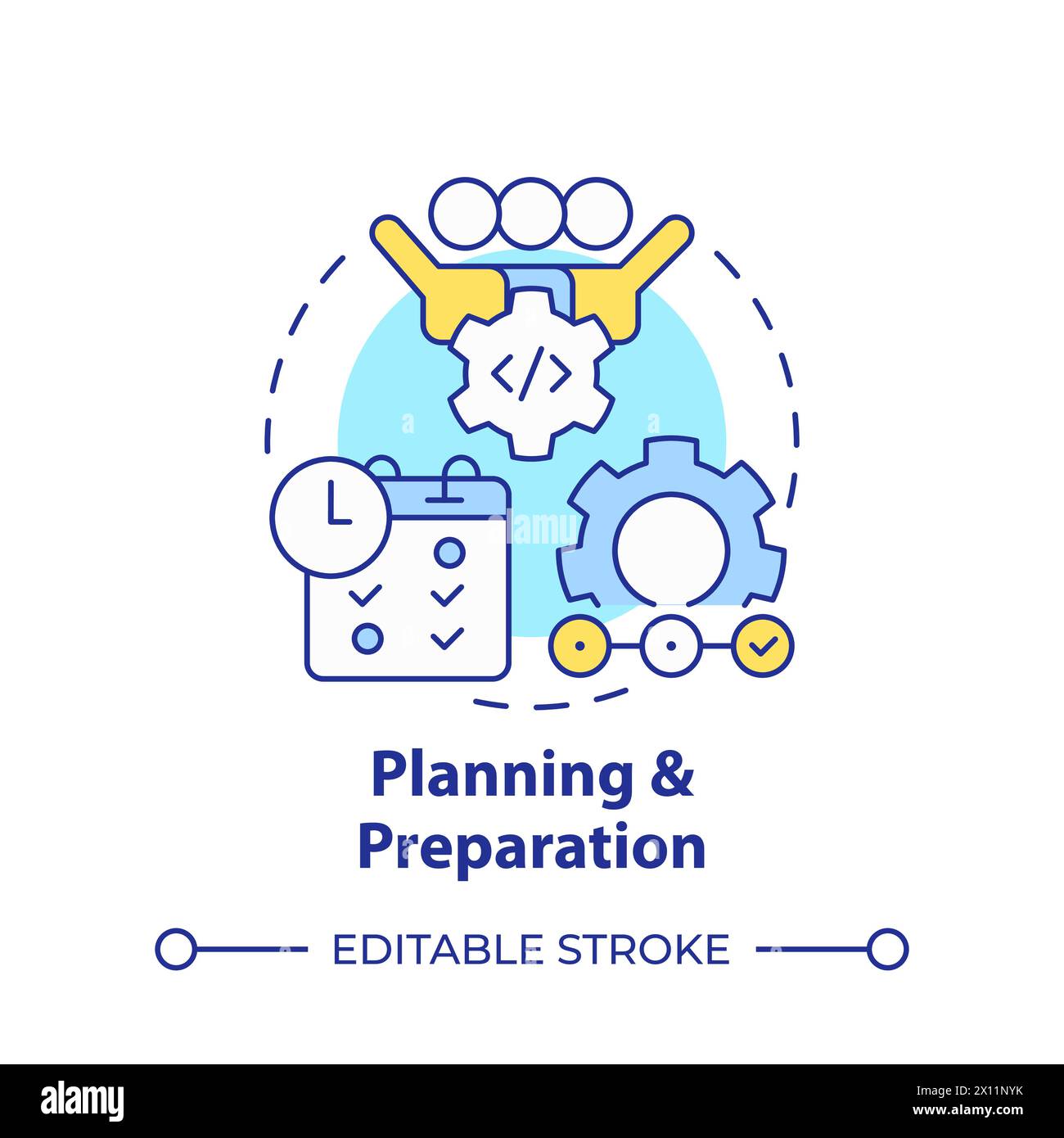Planning and preparation multi color concept icon Stock Vector Image ...