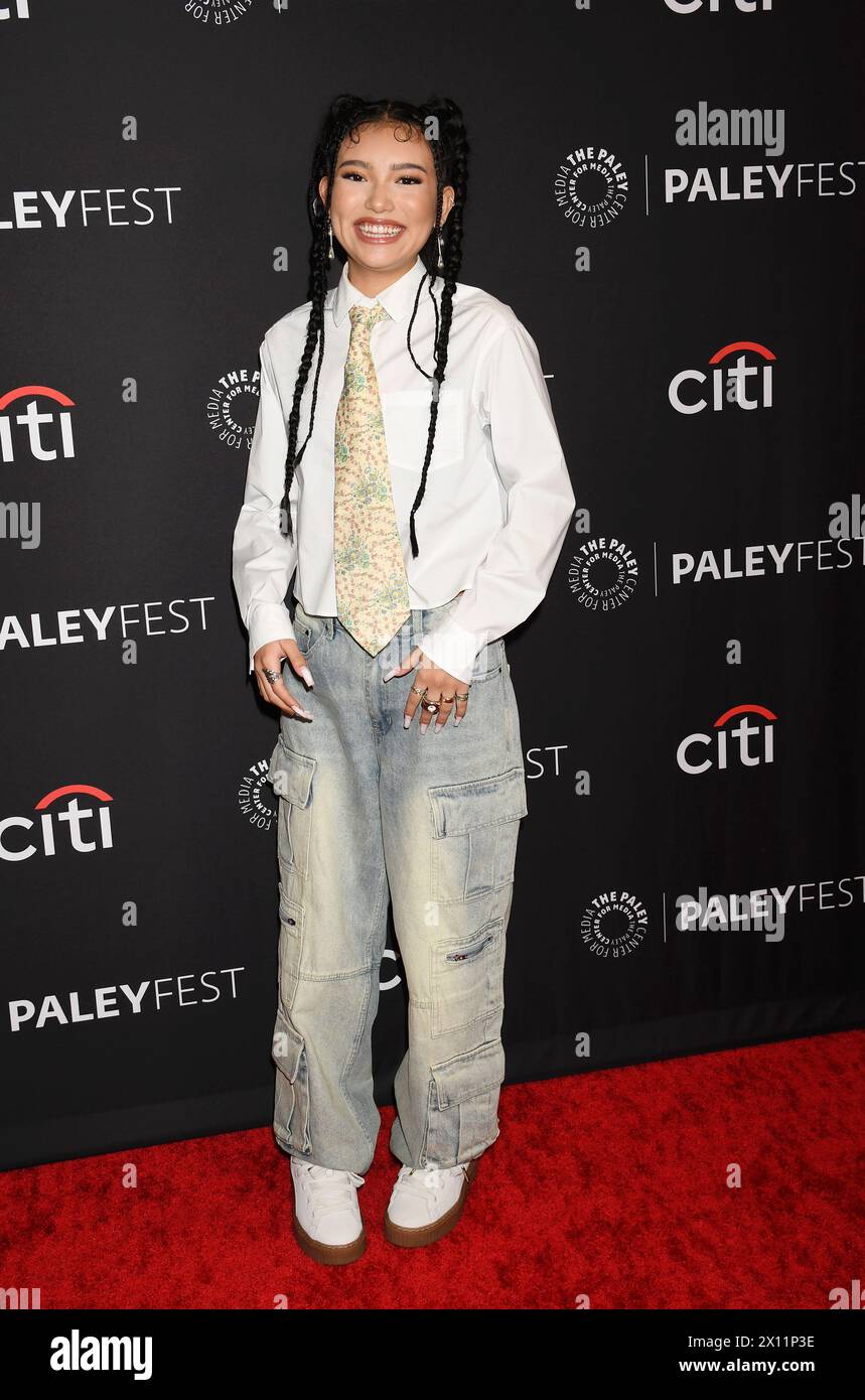 HOLLYWOOD, CALIFORNIA - APRIL 14: Kiawentiio attends the PaleyFest LA ...