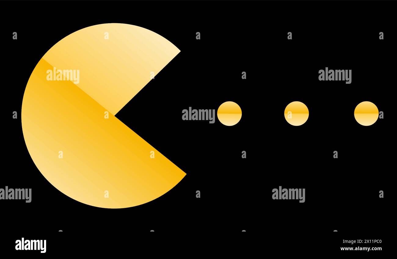 Gradient pac man eating yellow balls illustration Stock Vector Image ... Gradient pac man eating yellow balls illustration Stock Vector Image ...