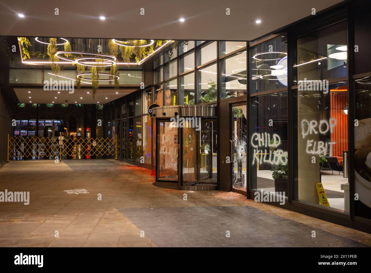 Manchester, UK. 15 APR, 2024. Actvisits target the BNY Mellon, a ...