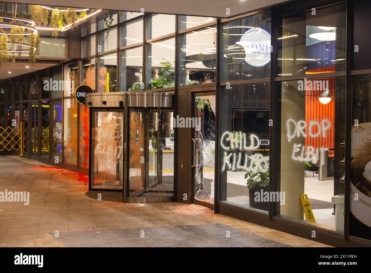 Manchester, UK. 15 APR, 2024. Actvisits target the BNY Mellon, a ...