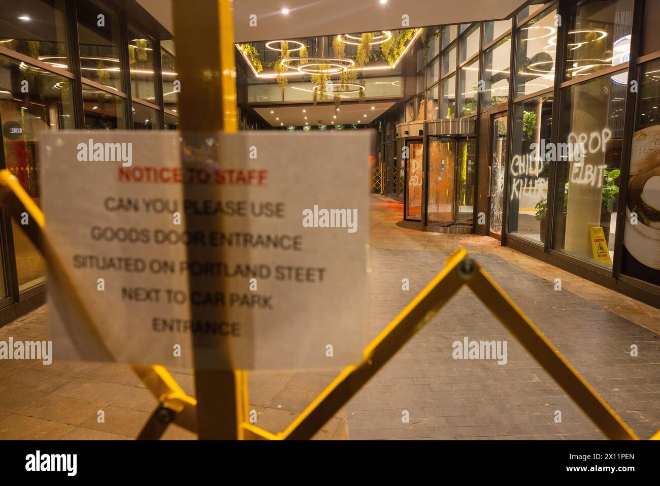 Manchester, UK. 15 APR, 2024. Actvisits target the BNY Mellon, a ...