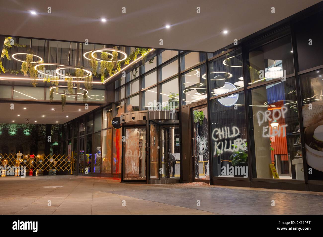 Manchester, UK. 15 APR, 2024. Actvisits target the BNY Mellon, a ...