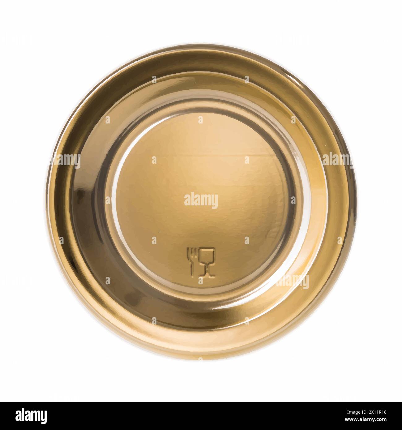 Golden plate isolated over white background, plate shape clipart vector ...