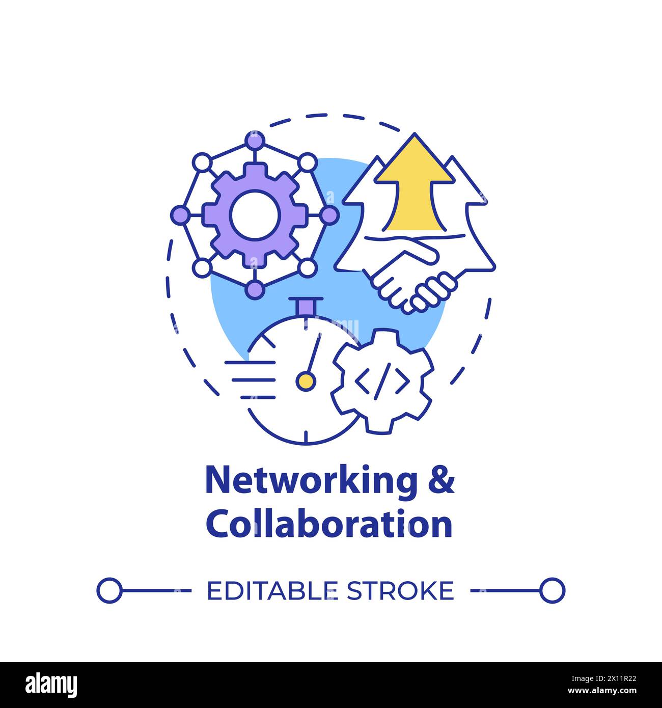 Networking and collaboration multi color concept icon Stock Vector ... Networking and collaboration multi color concept icon Stock Vector ...