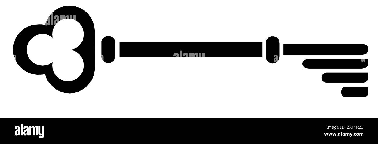 Classic key shape isolated over white background, key clipart vector ...