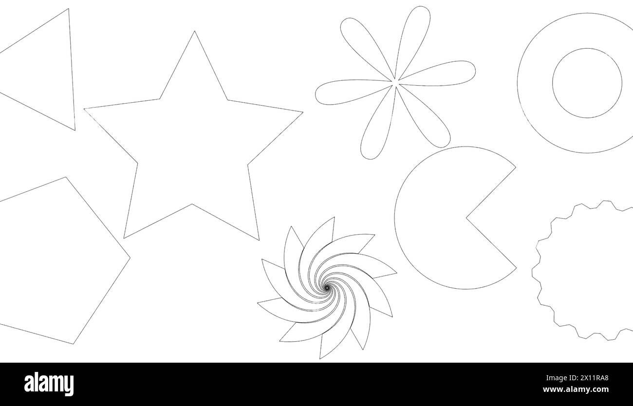 Different shapes sketch illustration. Basic shapes pencil drawing Stock ...