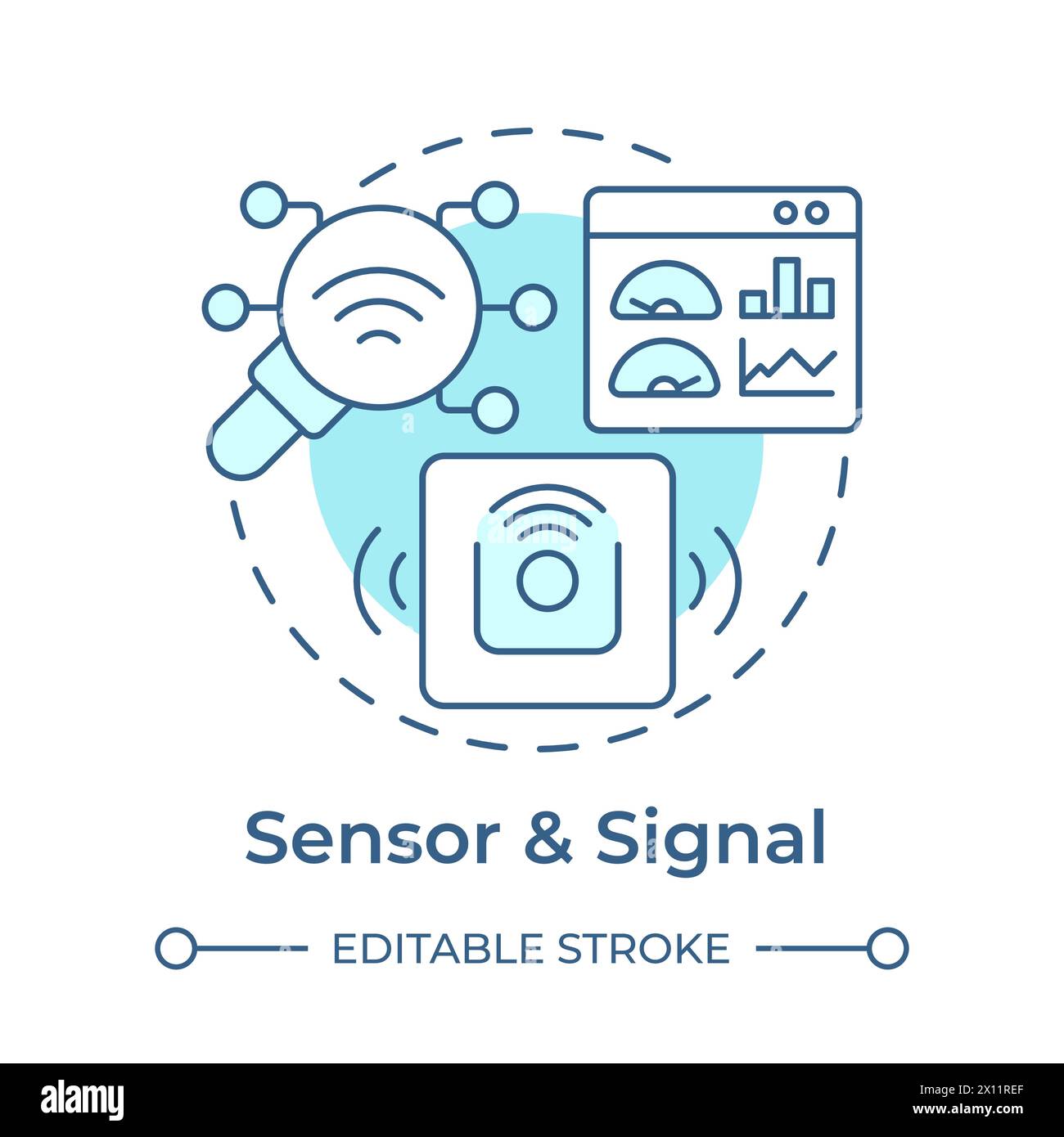 Sensor And Signal Soft Blue Concept Icon Stock Vector Image And Art Alamy