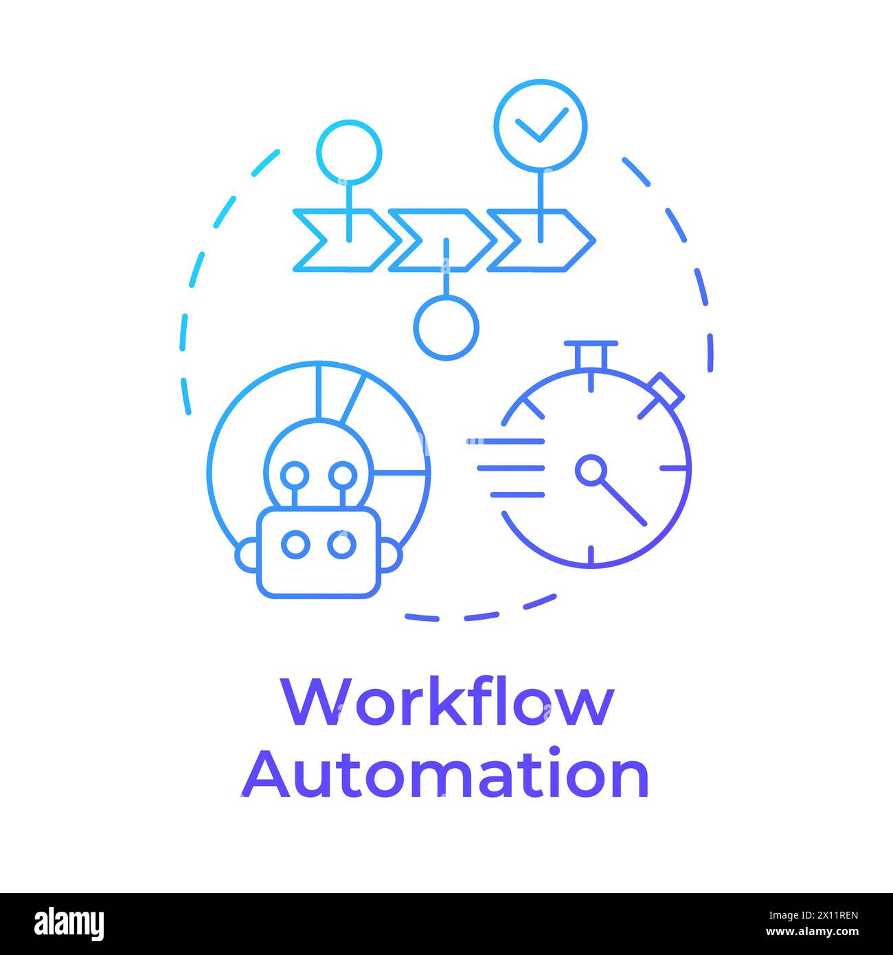 Workflow Automation Blue Gradient Concept Icon Stock Vector Image And Art