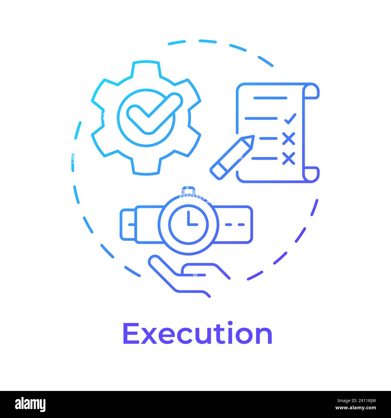 Business management execution blue gradient concept icon Stock Vector ... Business management execution blue gradient concept icon Stock Vector ...