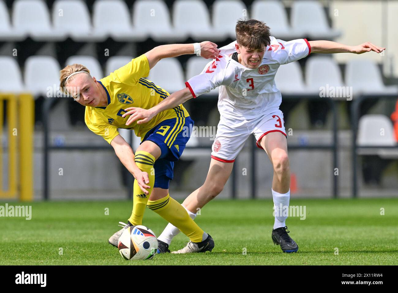 Tubize, Belgium. 13th Apr, 2024. Alexander Ekstrom Sandin (9) of Sweden ...