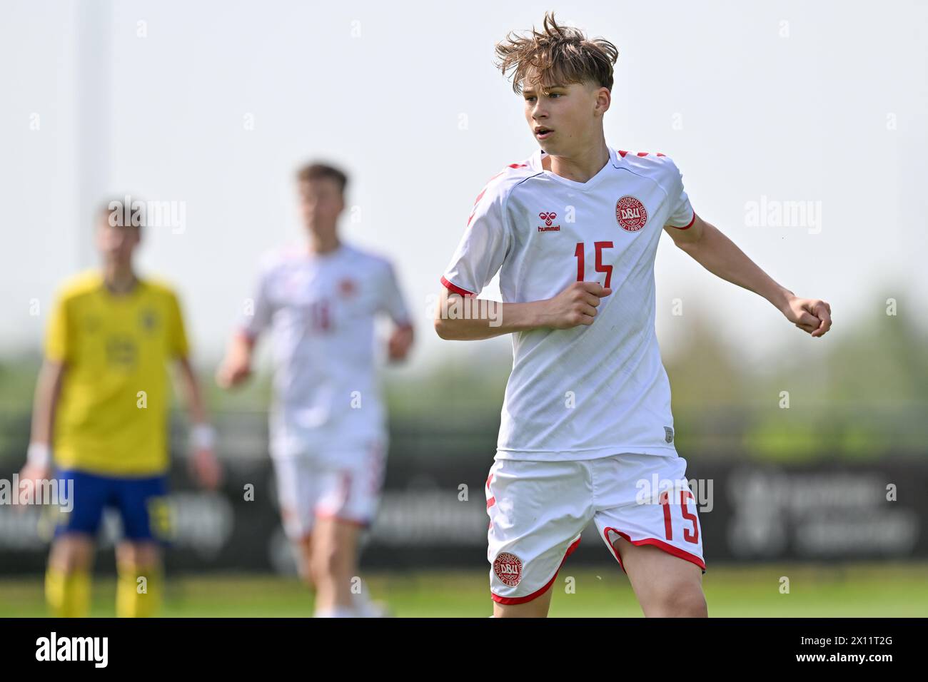 Tubize, Belgium. 13th Apr, 2024. Peter Rask (15) of Denmark pictured ...