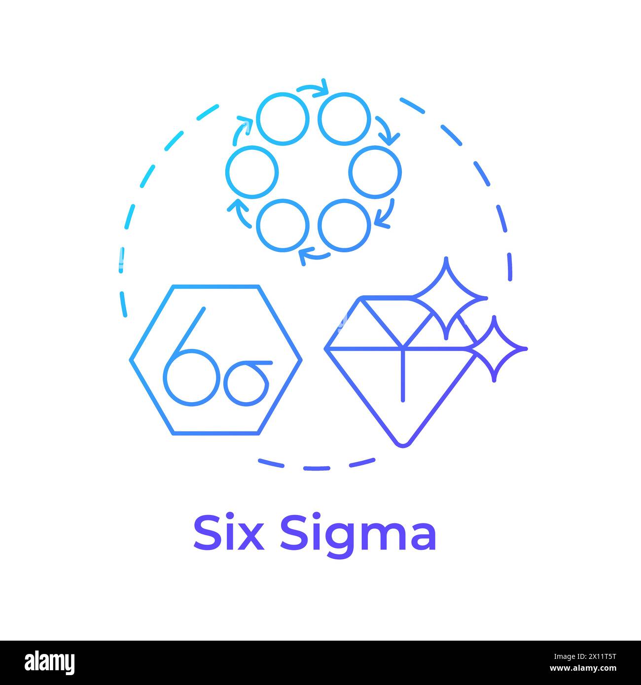 Six sigma methodology blue gradient concept icon Stock Vector Image & Art - Alamy