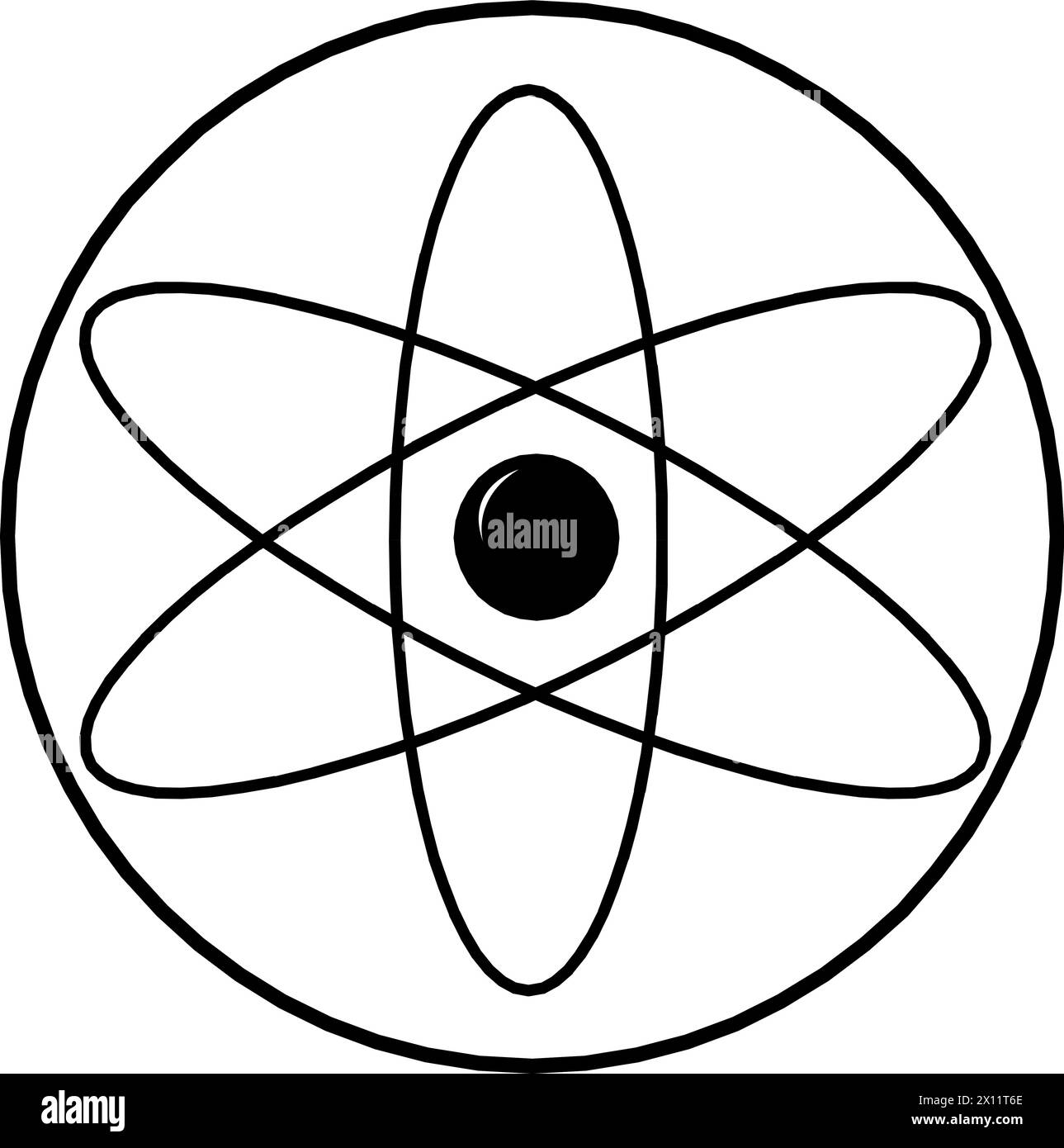 Atom symbol. Atom icon vector illustration Stock Vector Image & Art - Alamy