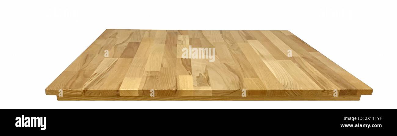 Wooden table top surface isolated over white background. Solid wood ...