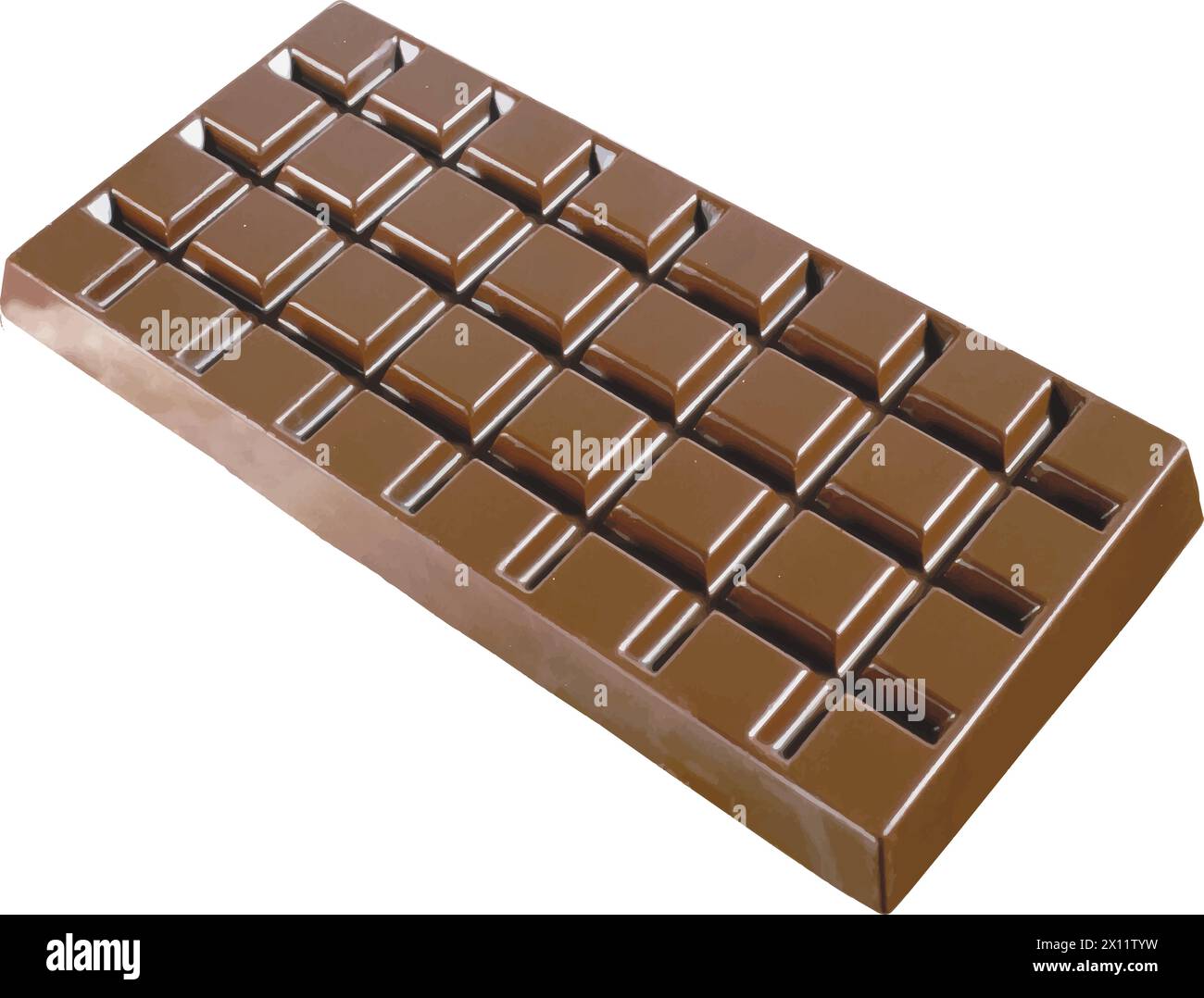 Dark chocolate bar shape vector illustration, chocolate shape Stock ...