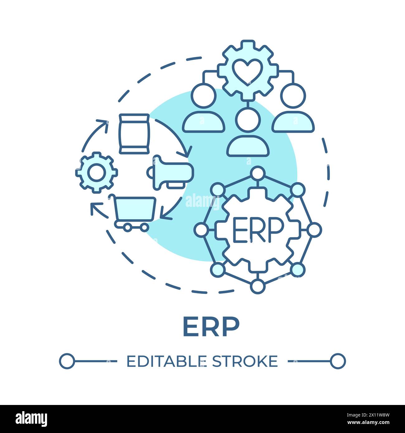 ERP soft blue concept icon Stock Vector Image & Art - Alamy