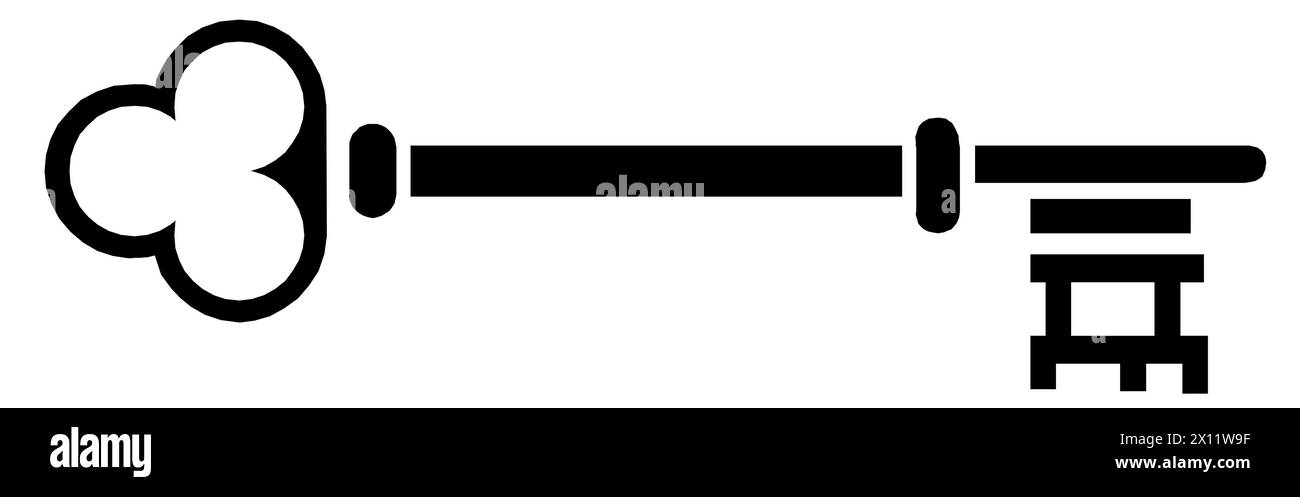 Classic key shape isolated over white background, key clipart vector ...