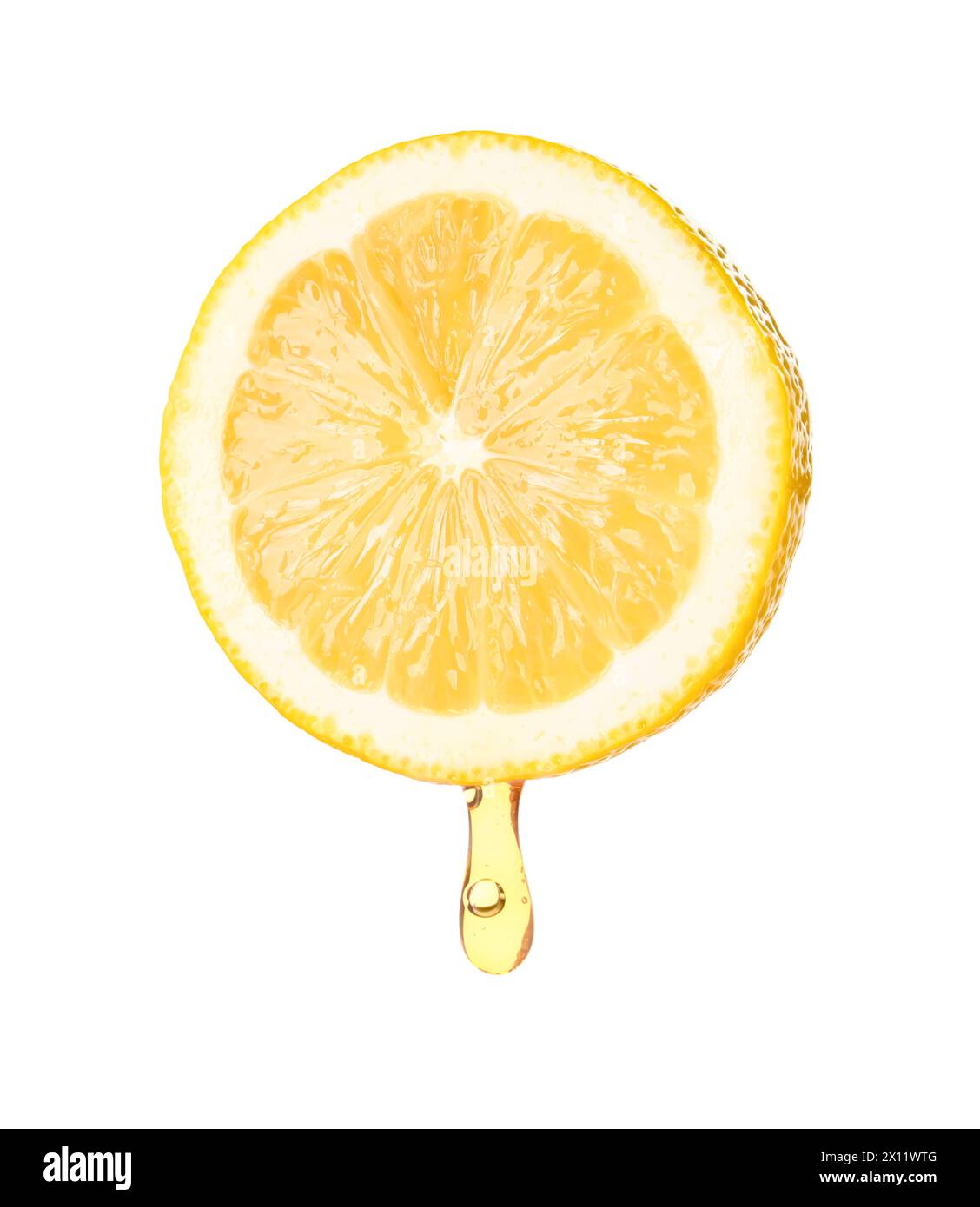 Juice dripping from half of lemon isolated on white Stock Photo - Alamy