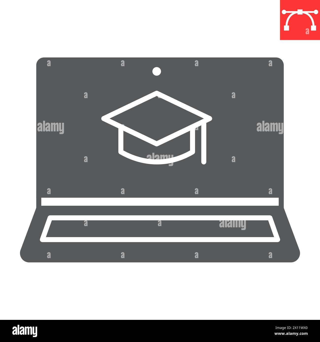 Distance learning glyph icon, e-learning and online education, studying ... Distance learning glyph icon, e-learning and online education, studying ...