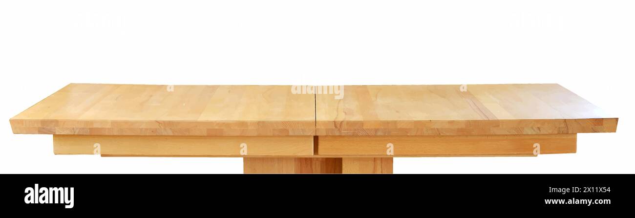 Wooden table top surface isolated over white background. Solid wood ...