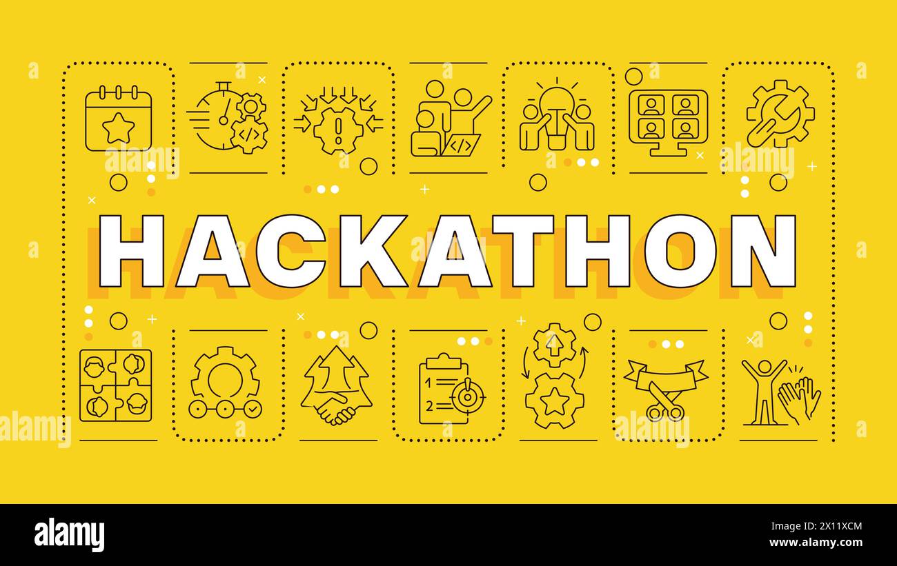 Hackathon yellow word concept Stock Vector Image & Art - Alamy