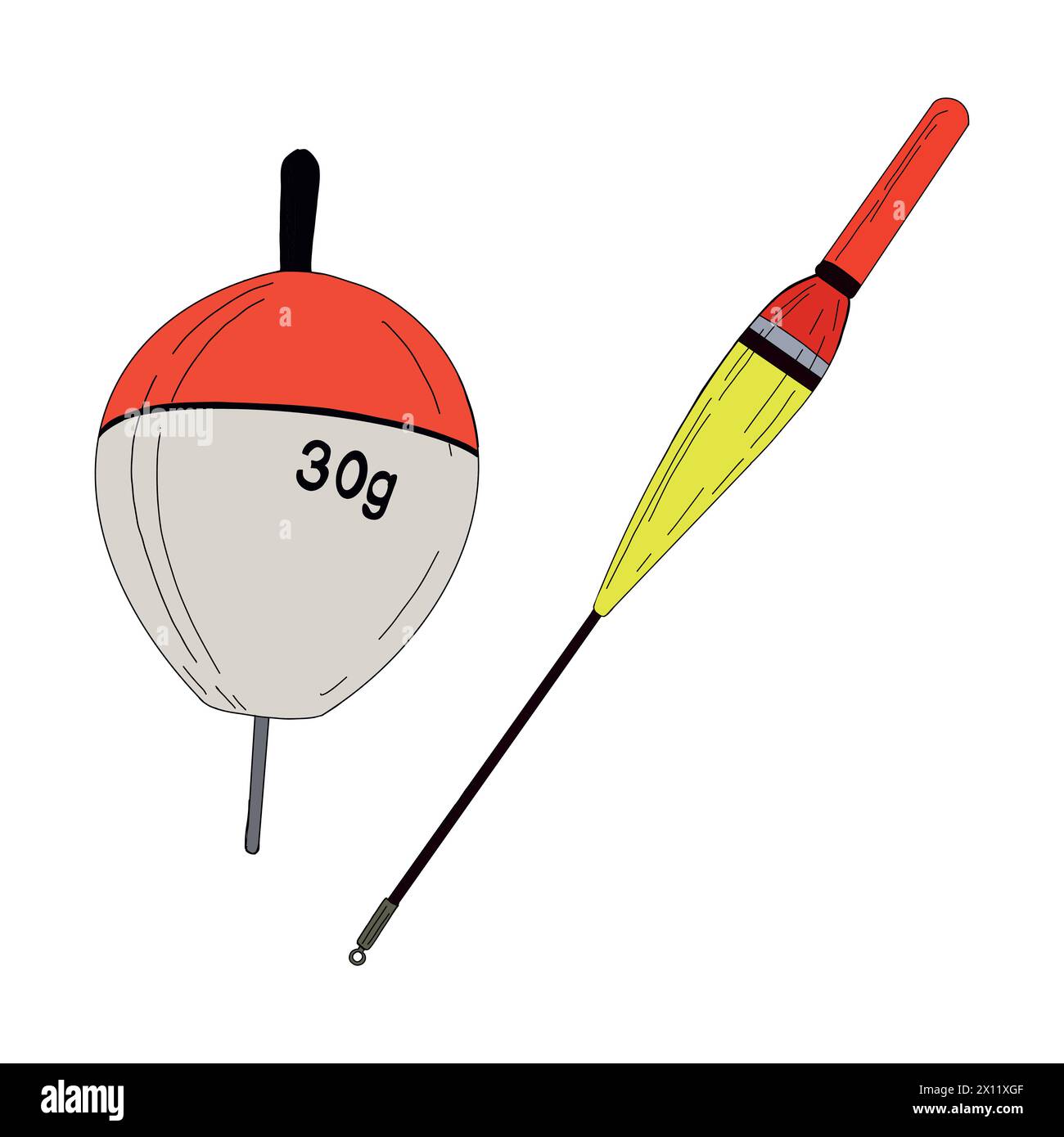 Fishing float bobber cork vector illustration tackle set. Bait minnow ...