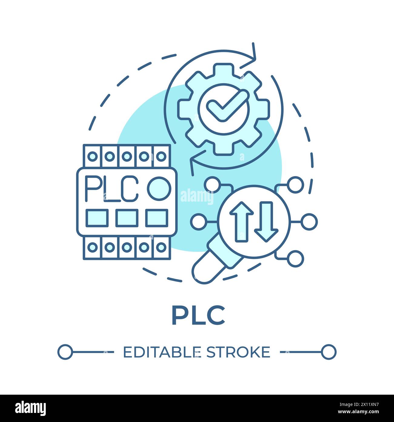 PLC soft blue concept icon Stock Vector Image & Art - Alamy