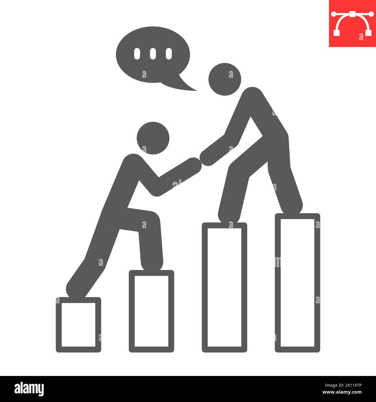 Mentor glyph icon, business and online education, mentoring vector icon, vector graphics ...