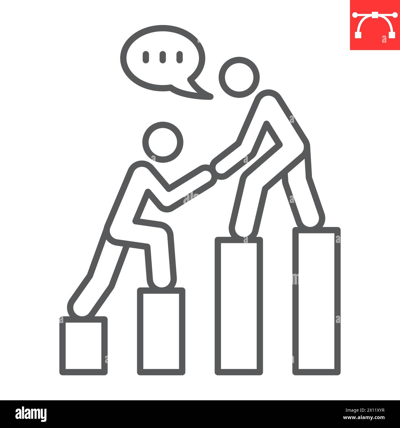 Mentor line icon, business and online education, mentoring vector icon ...