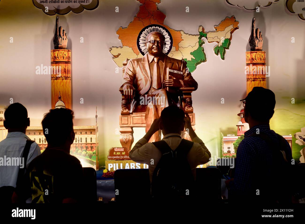 Celebrating Ambedkar Jayanti, a memorial to Bhimrao Ramji Ambedkar is ...