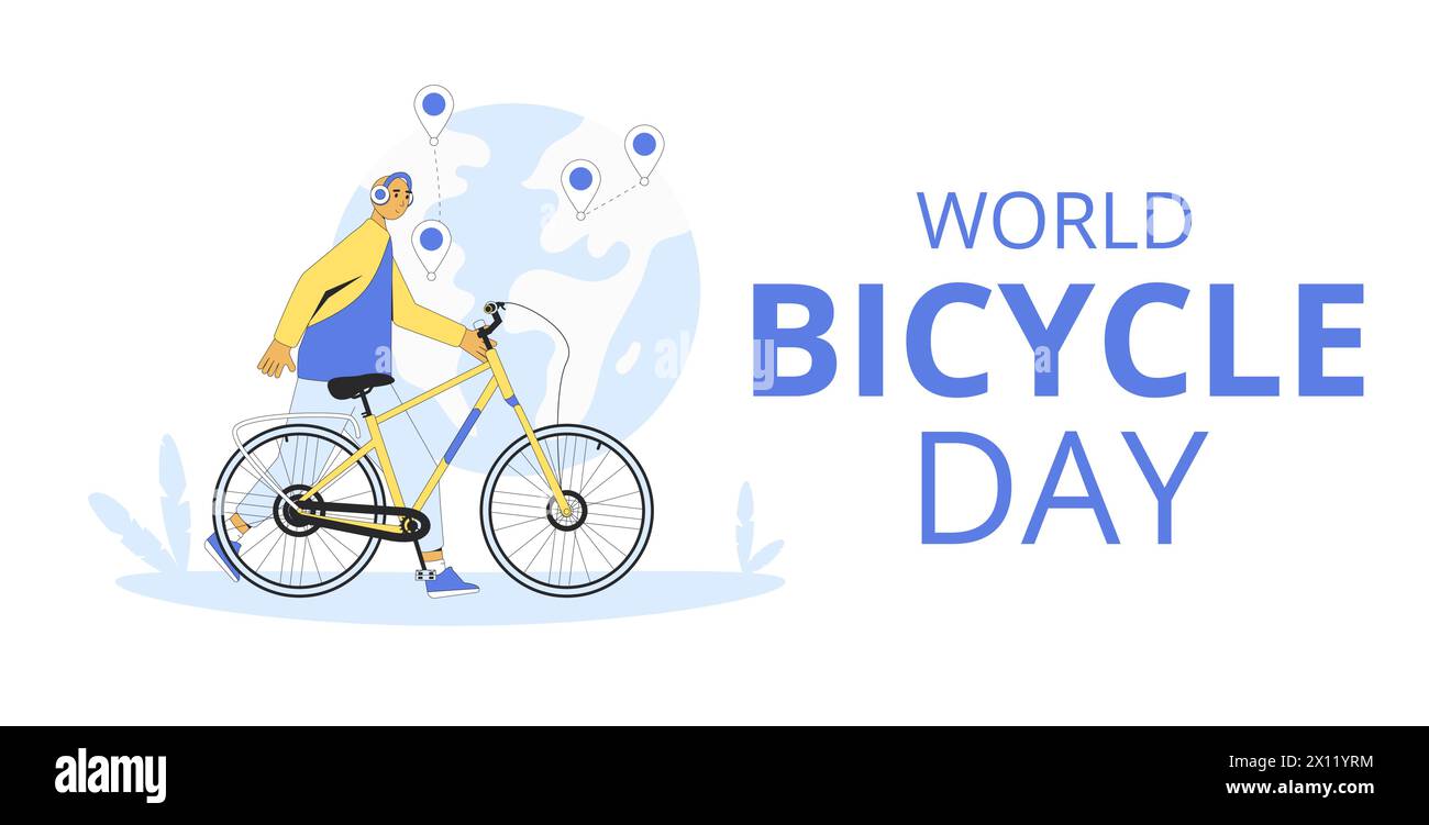 World bicycle day template. Global sport and healthy life holiday ...