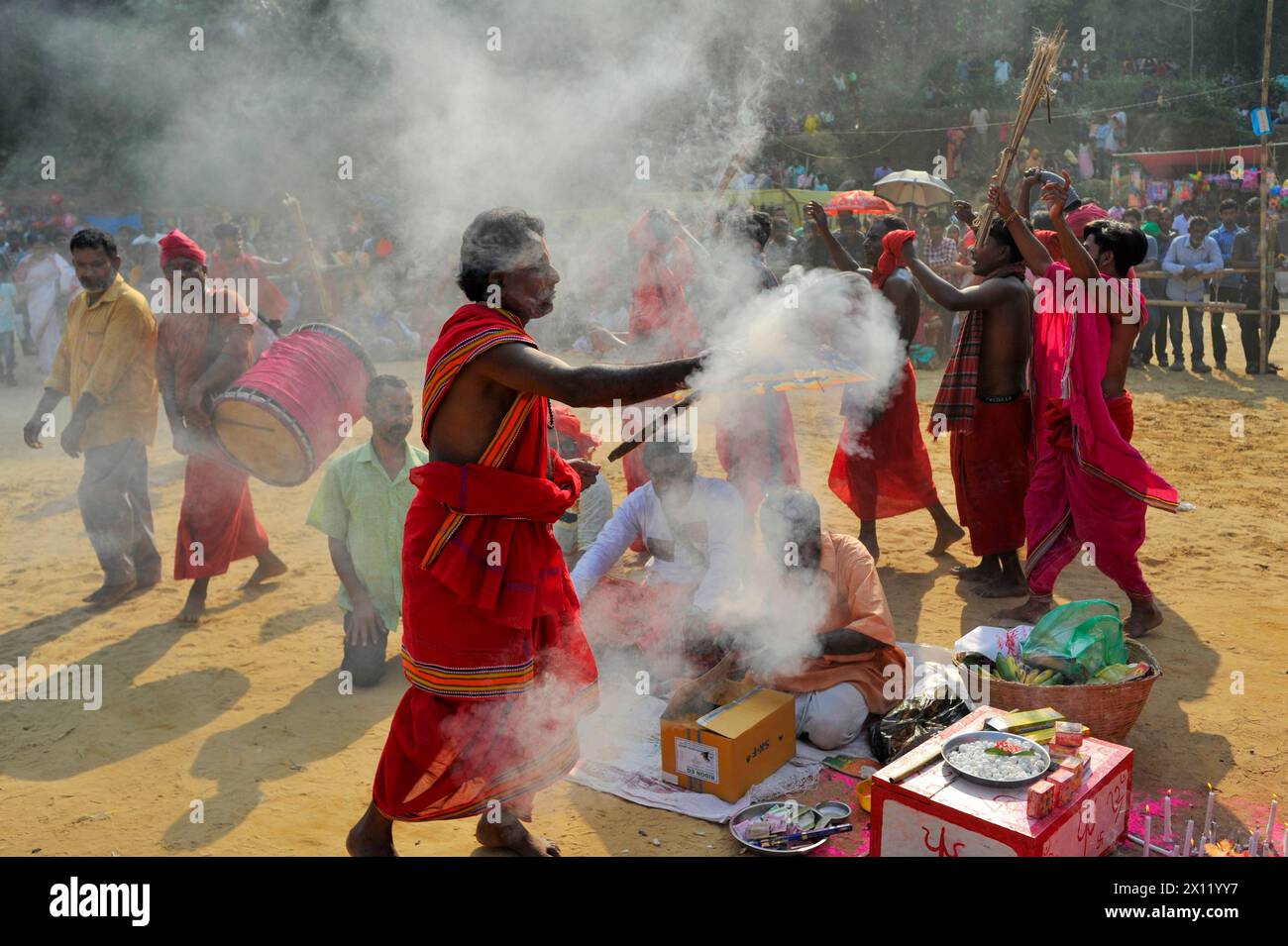 Non Exclusive: April 13, 2024, Sylhet, Bangladesh: Devotees perform ...