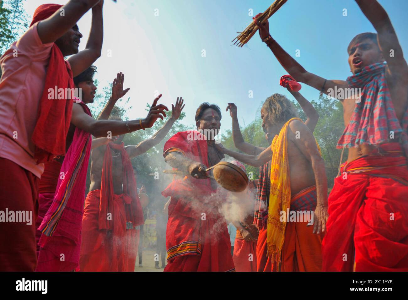 Non Exclusive: April 13, 2024, Sylhet, Bangladesh: Devotees perform ...