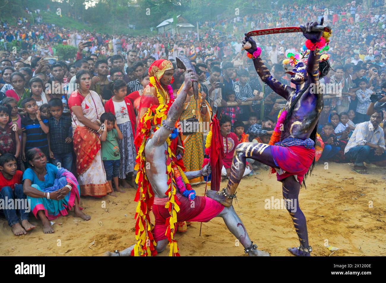 Non Exclusive: April 13, 2024, Sylhet, Bangladesh: Devotees perform as ...