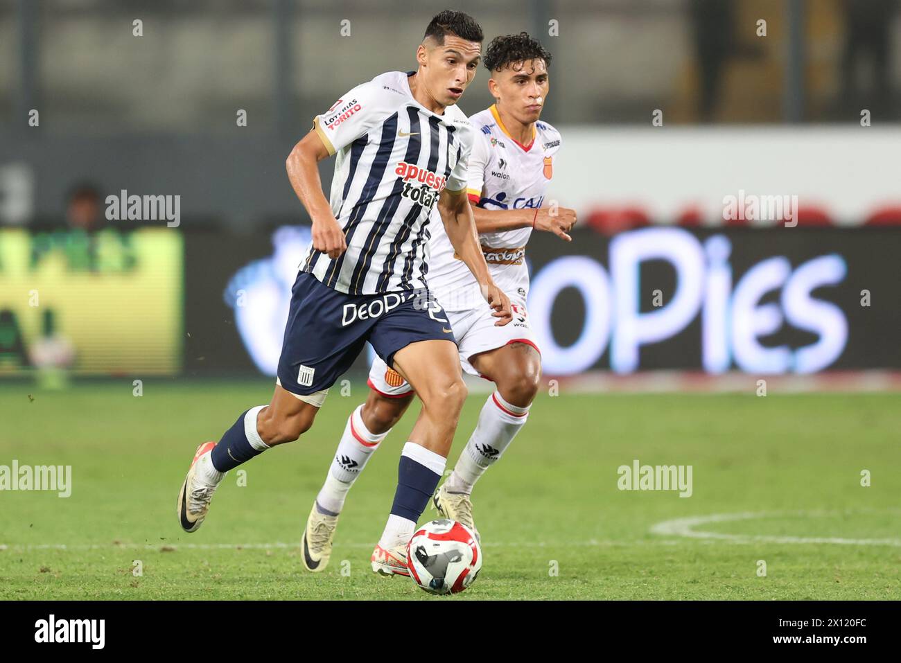 Lima, Peru. 14th Apr, 2024. Kevin Serna of Alianza Lima during the Liga ...
