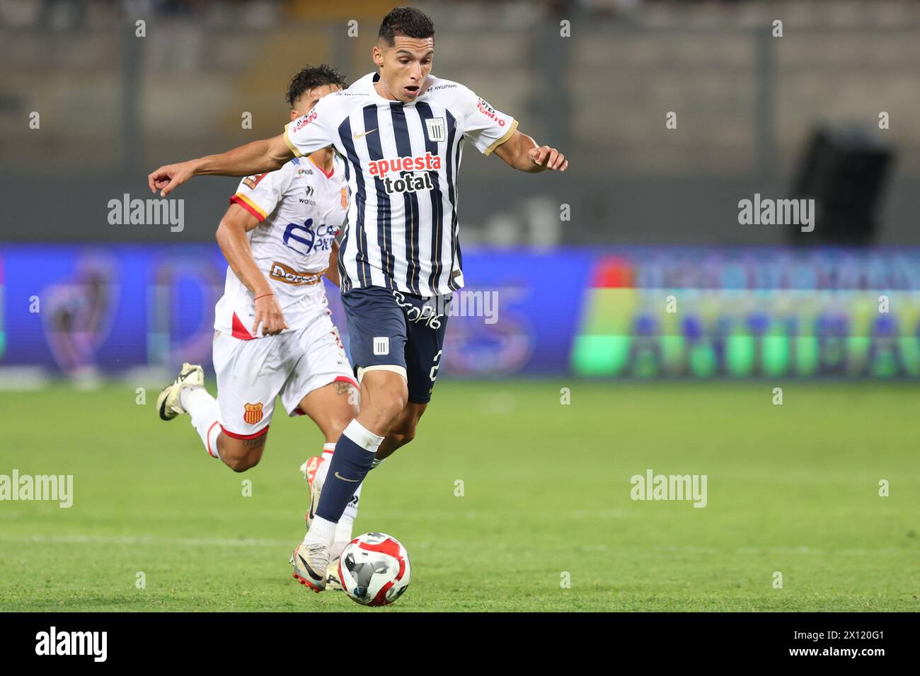 Lima, Peru. 14th Apr, 2024. Kevin Serna of Alianza Lima during the Liga ...