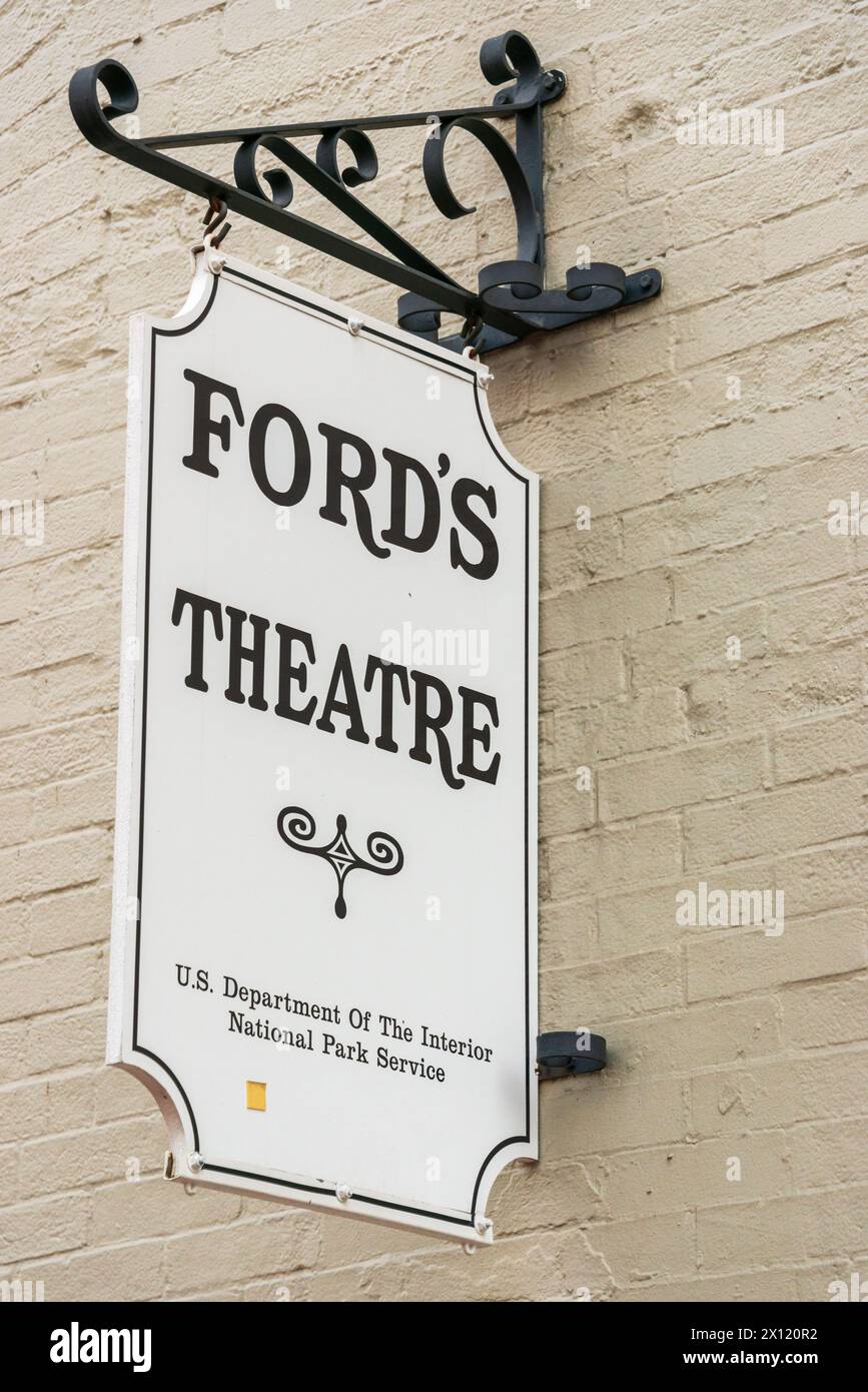 The Street Sign for Ford's Theatre National Historic Site in Washington ...