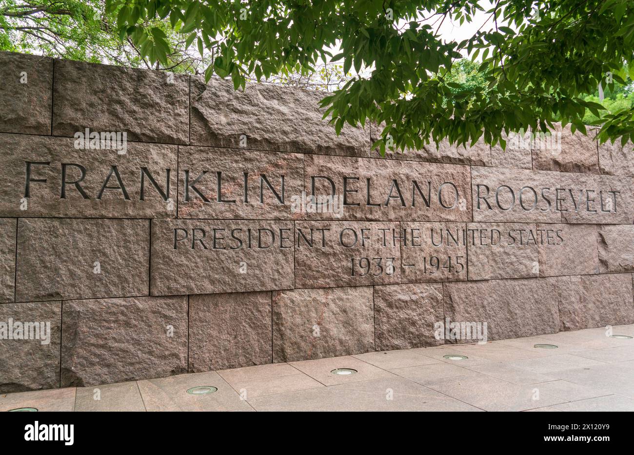 Franklin Delano Roosevelt Memorial, Presidential memorial in Washington D.C., USA Stock Photo ...
