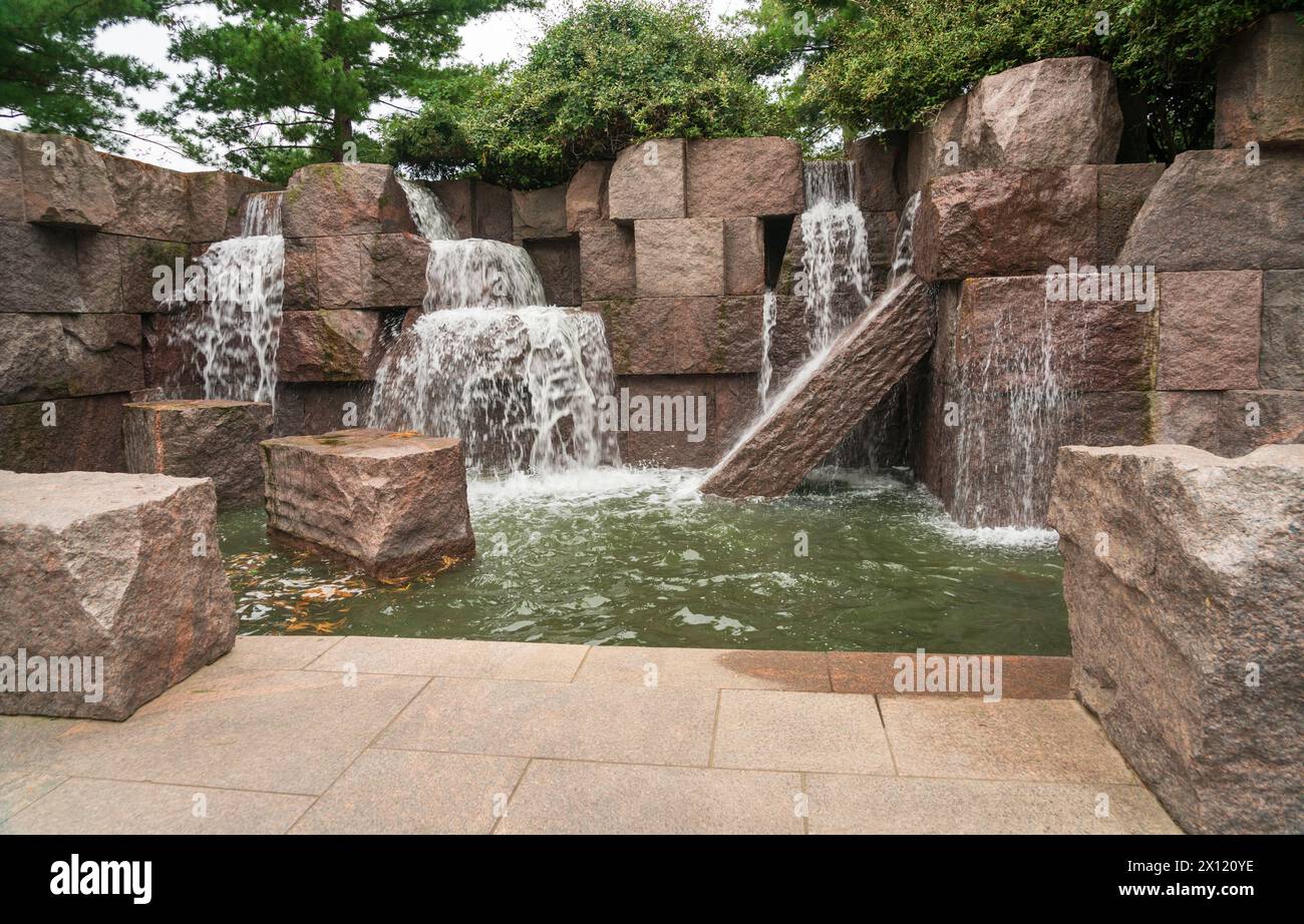 The Waterfall in Room Three of the Franklin Delano Roosevelt Memorial ...