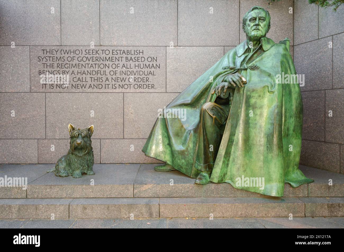 Neil Estern's sculpture of Franklin Roosevelt and his dog Fala at the ...