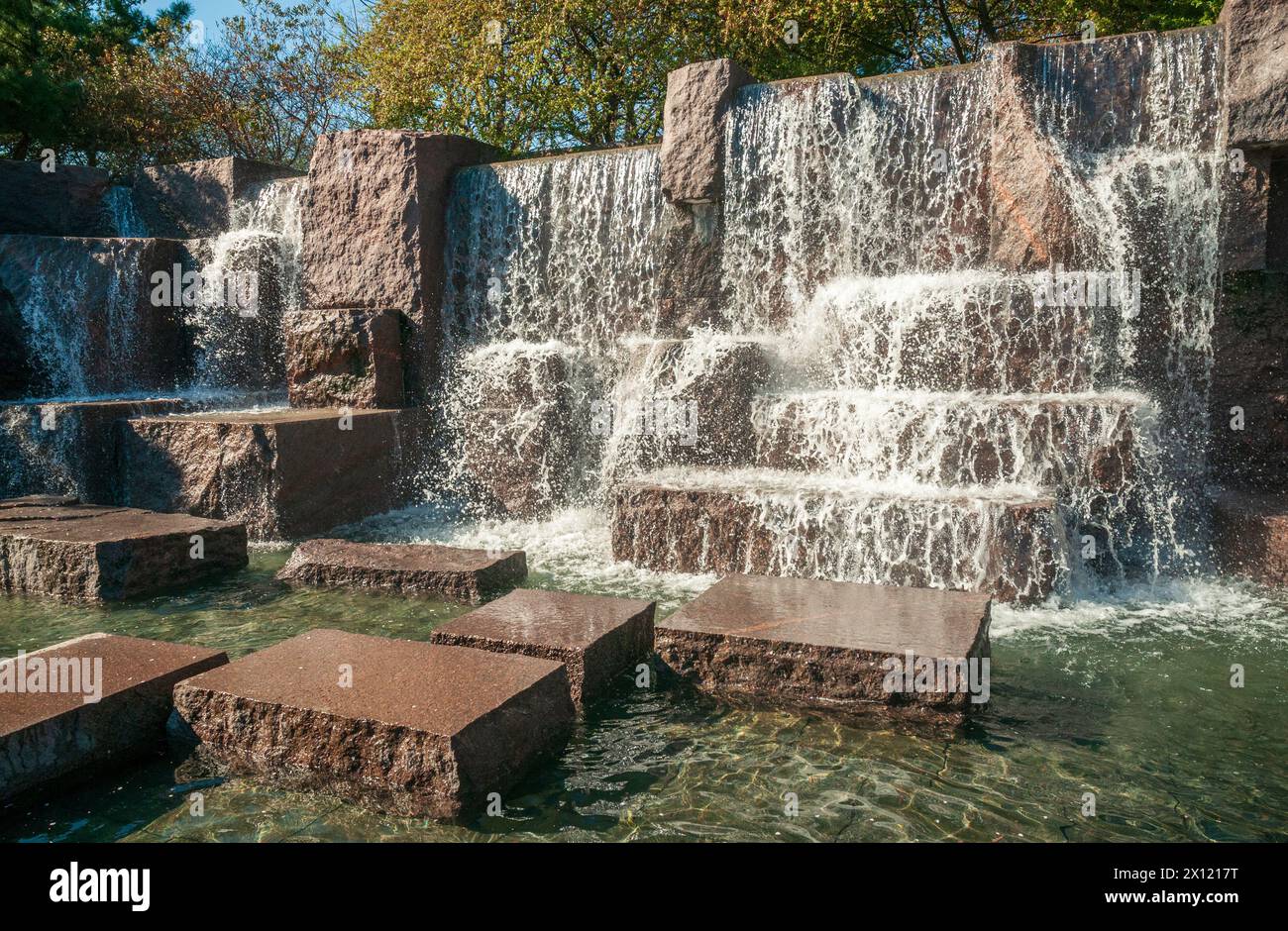 The Waterfall in Room Three of the Franklin Delano Roosevelt Memorial ...