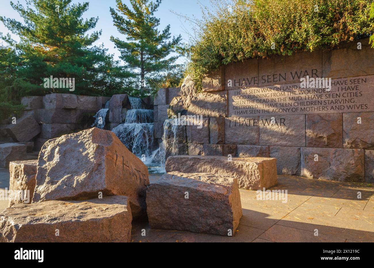 The Waterfall in Room Three of the Franklin Delano Roosevelt Memorial ...