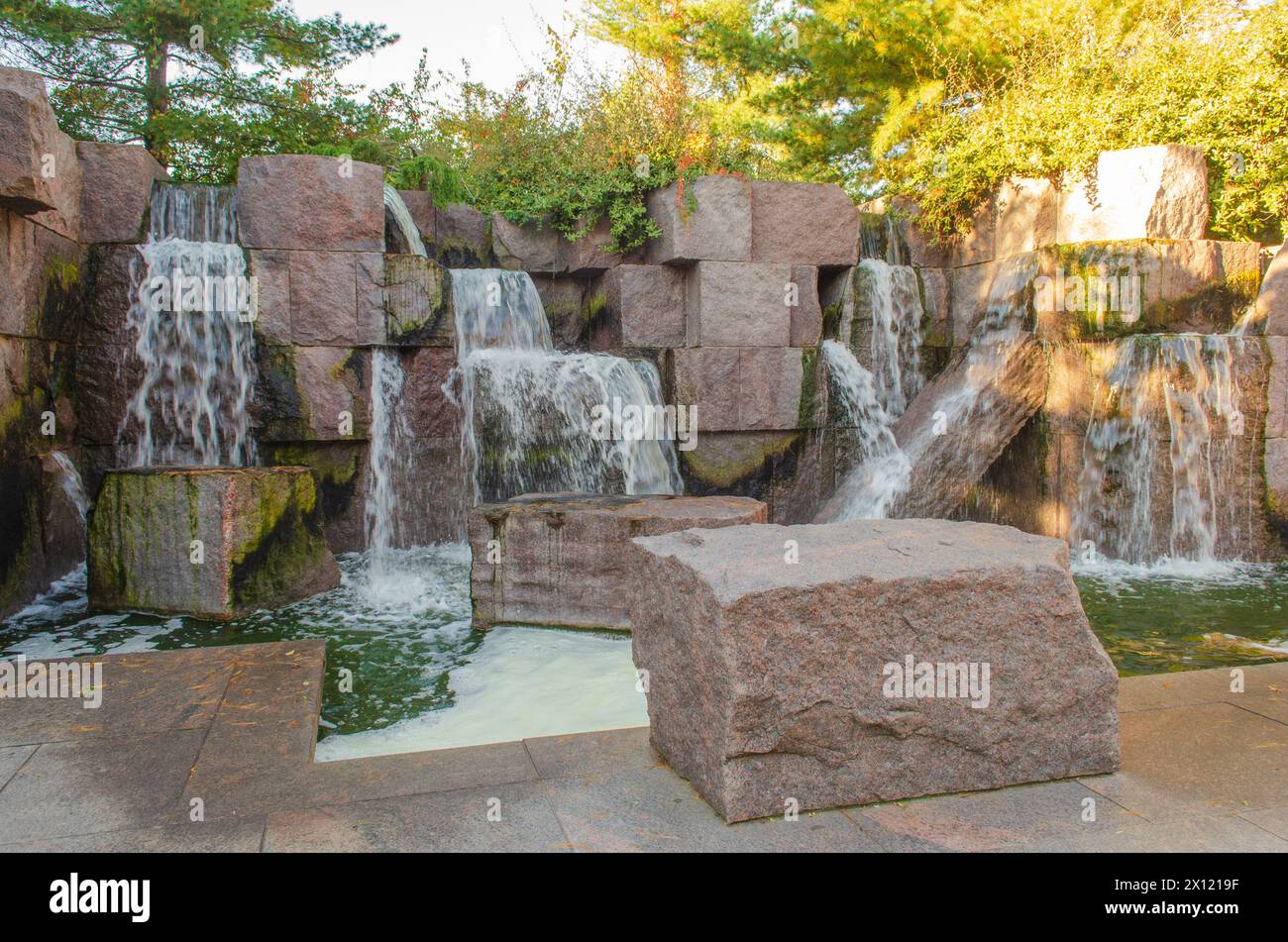 The Waterfall in Room Three of the Franklin Delano Roosevelt Memorial ...