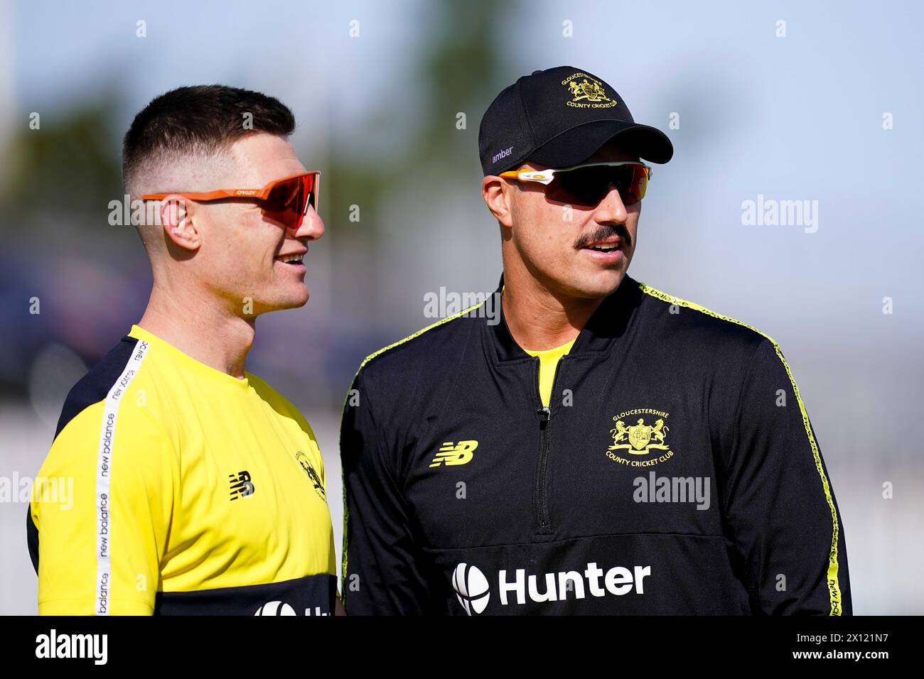 Left to right, Gloucestershire's Cameron Bancroft and Marchant de Lange ...