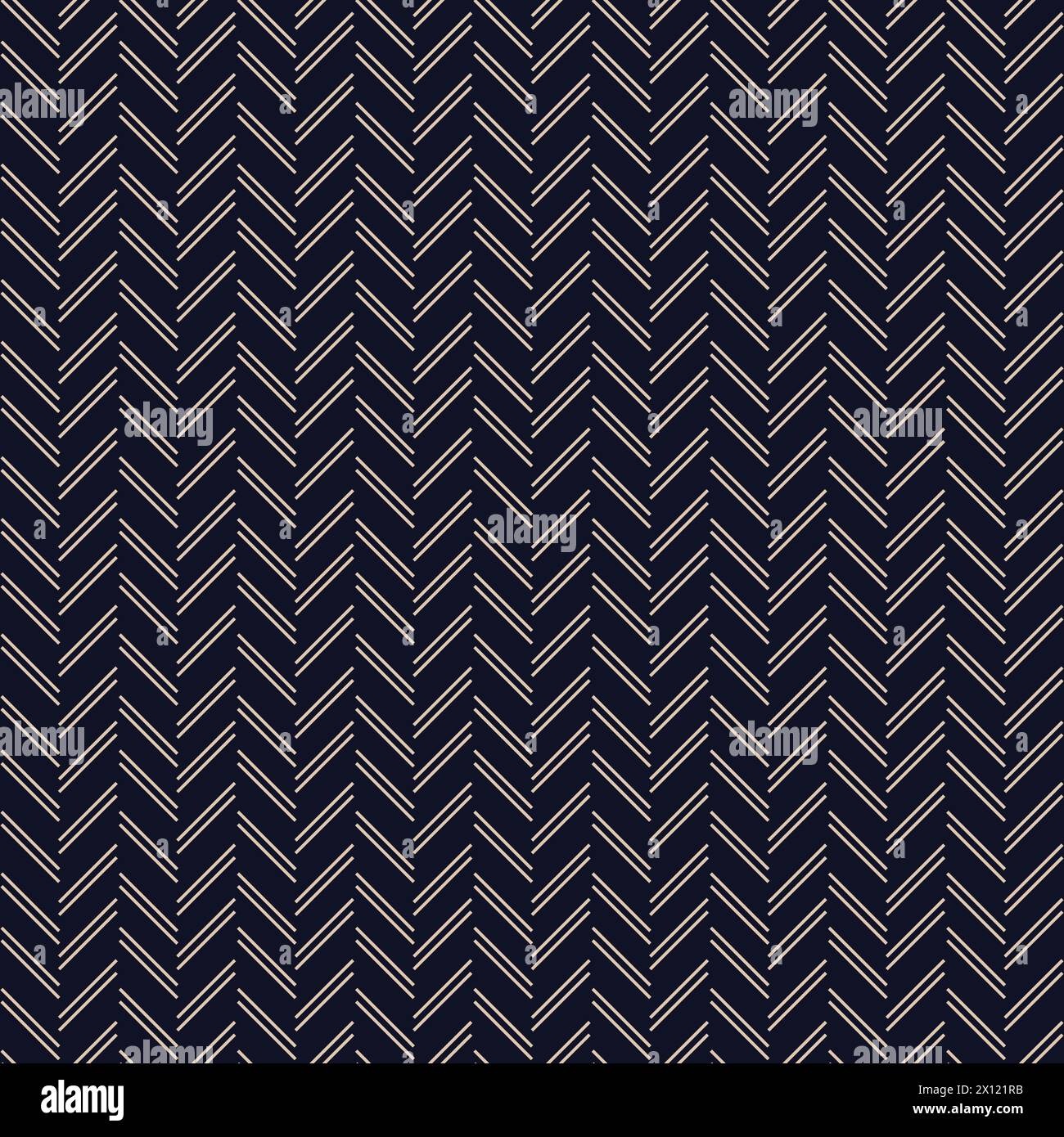 Classic tweed herringbone style pattern. Geometric lines print in blue ...