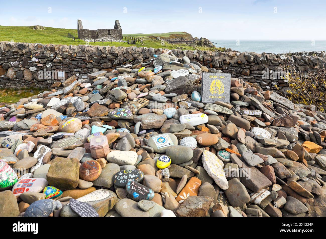 The Witness Cairn, at the end of the Whithorn Way, the 143 mile walk ...
