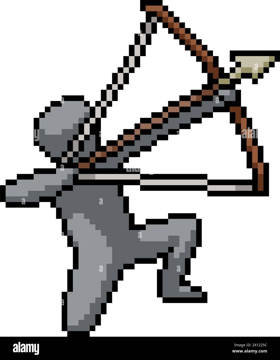 pixel art of bow weapon aim isolated background Stock Vector Image ...