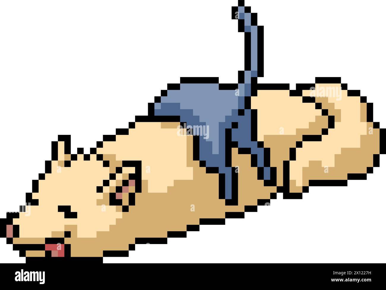 pixel art of cat dog sleep isolated background Stock Vector Image & Art ...