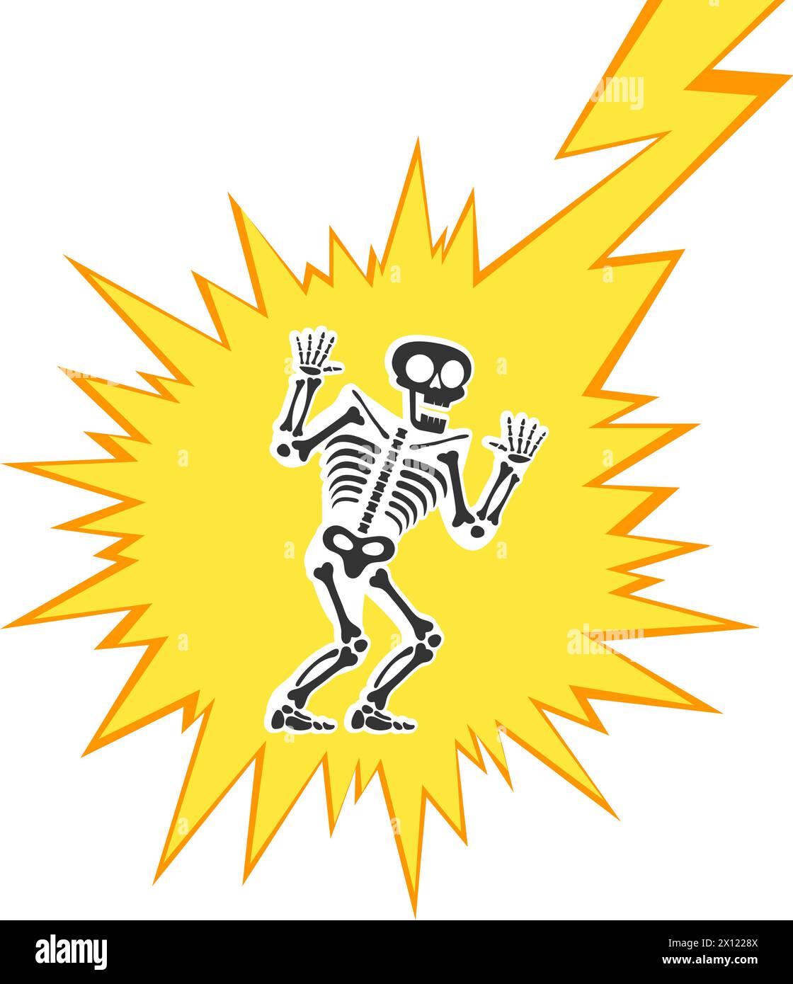 Skeleton electric shock by high voltage or lighting electrocuted ...